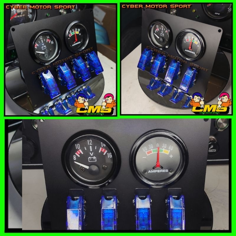 MESIN Car Indicator volt meter ampere meter universal meter Switch ARB ...