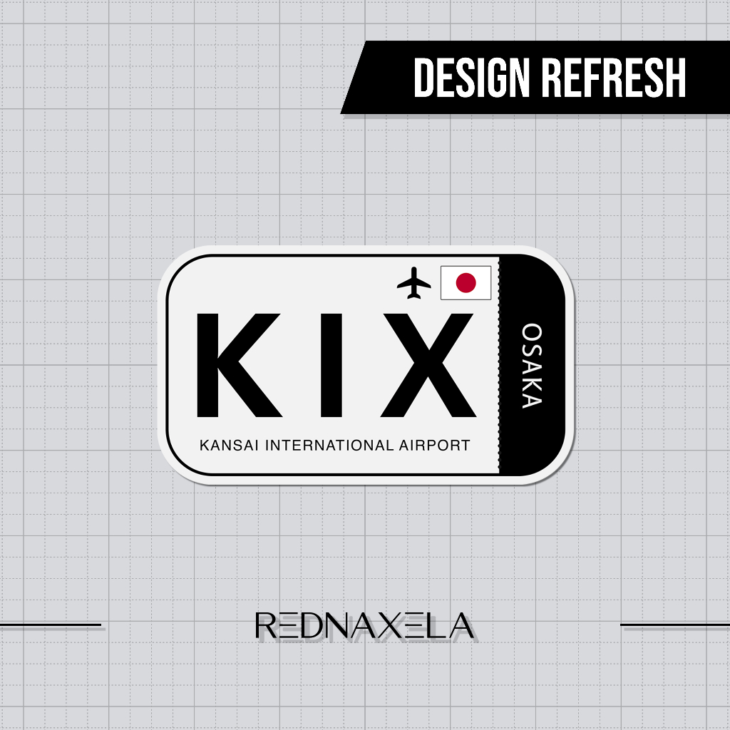 Kansai Vinyl Sticker International Airport Code KIX Sign Sticker ...