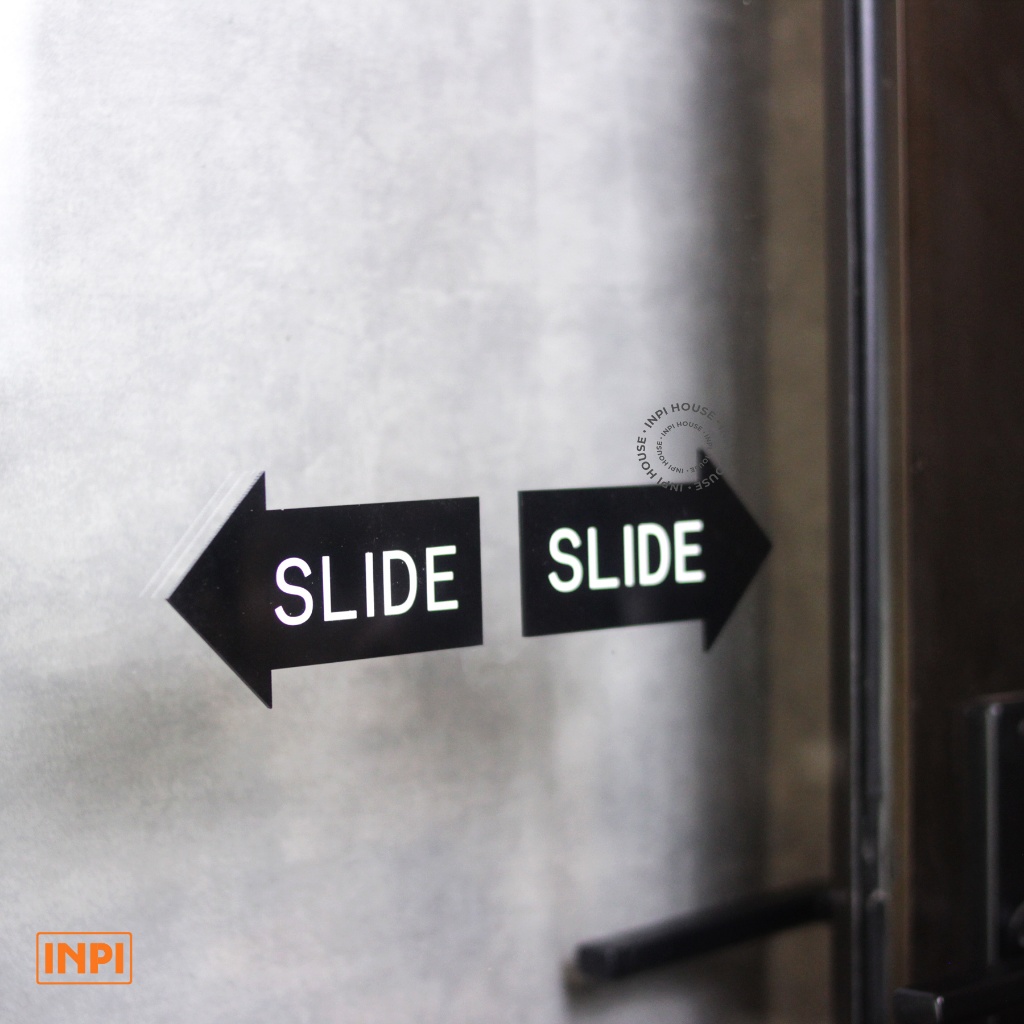 Signage Arrow Slide Door Shop Sliding Sliding Door - INPI House ...