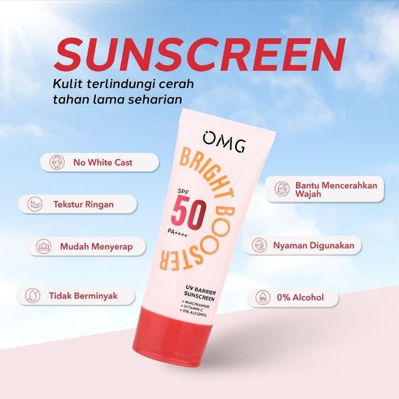 Omg UV BARRIER SUNSCREEN SPF 50PA++++25ML | Omg BRIGHT BOOSTER ...
