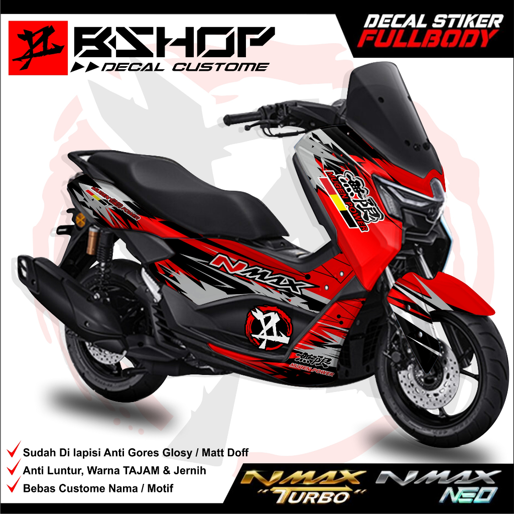 New nmax Turbo Neo S Decal, Kanji Mugen Power Graphic Variation, Color ...