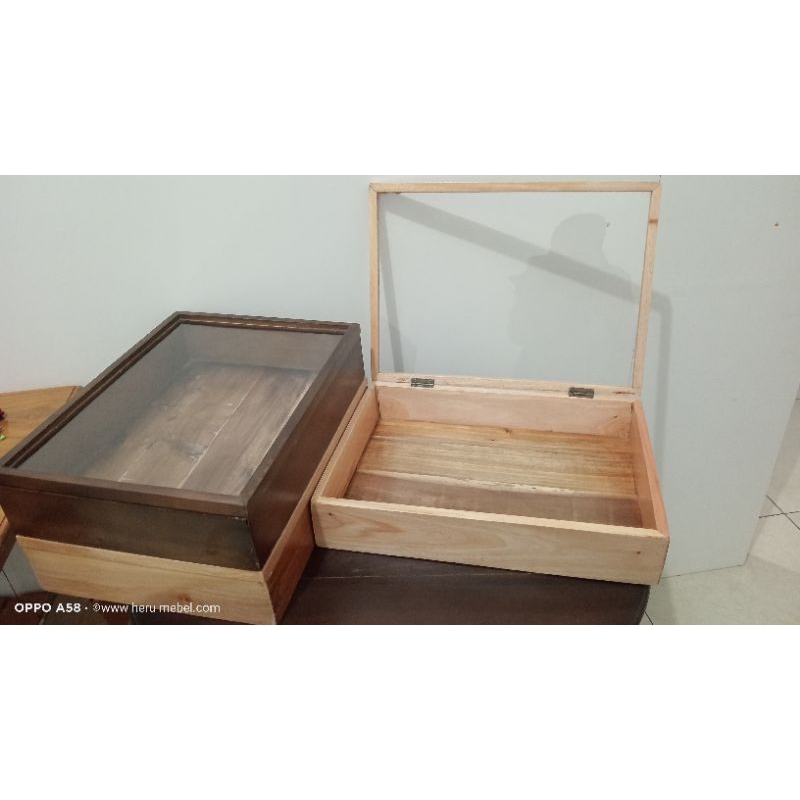 ORIGINAL WOODEN donut box/30x25 with ACRYLIC lid | Shopee Singapore