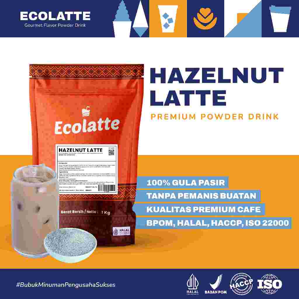 Ecolatte HAZELNUT LATTE 1 KG PREMIUM POWDER DRINK POWDER DELICIOUS ...