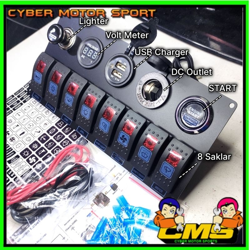 TOMBOL Universal 12volt 24volt Car light switch. LED Vehicle light switch rocker switch button ...