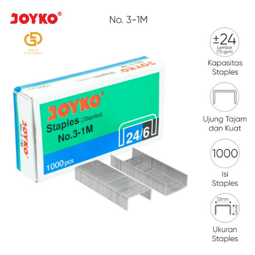 Staples Contents Stapler Refill Joyko Stapler No.3 (1 Box 1000 Pcs ...
