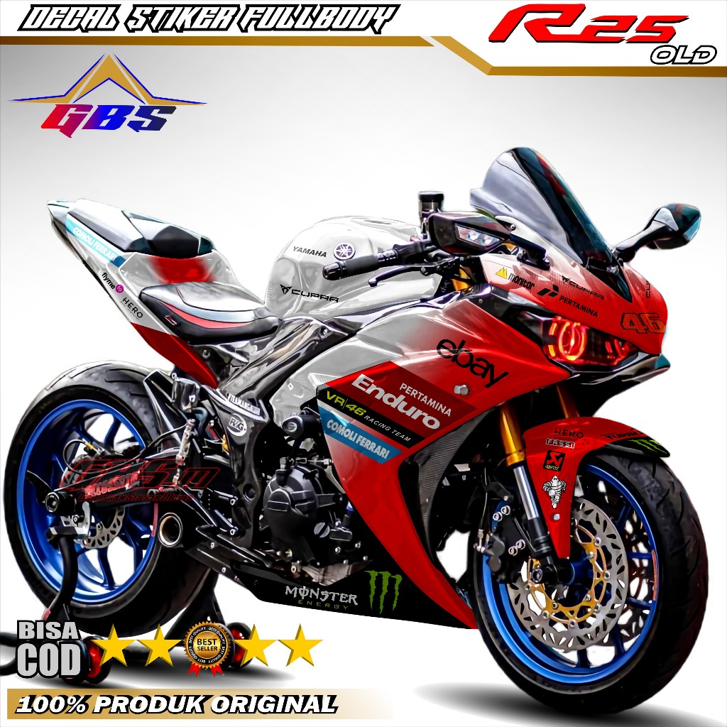 Decal Sticker R25 Old Full Body Sticker Yamaha R25 OLD Fullbody Motif ...