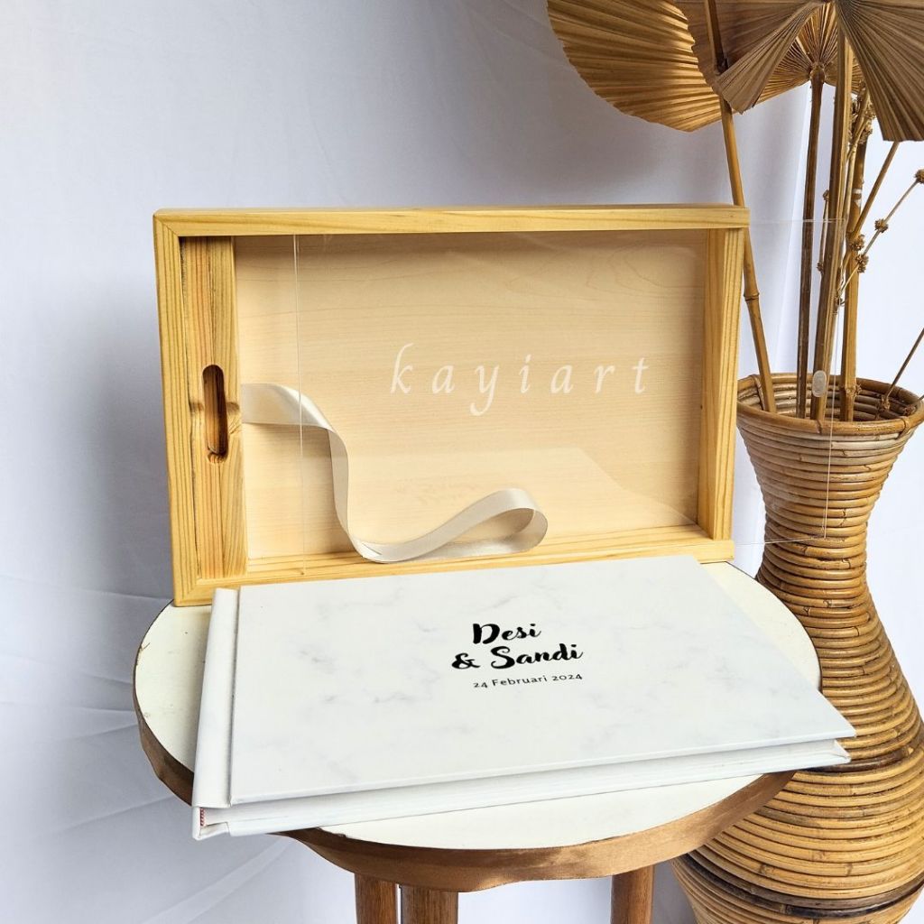 KAYU Wooden Photo Album Box/Acrylic Wedding Photo Album Box | Shopee ...