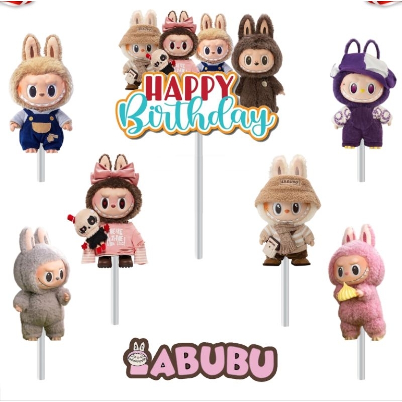 Labubu, Labubu cake topper, cake topper, happy birthday Labubu, Labubu ...