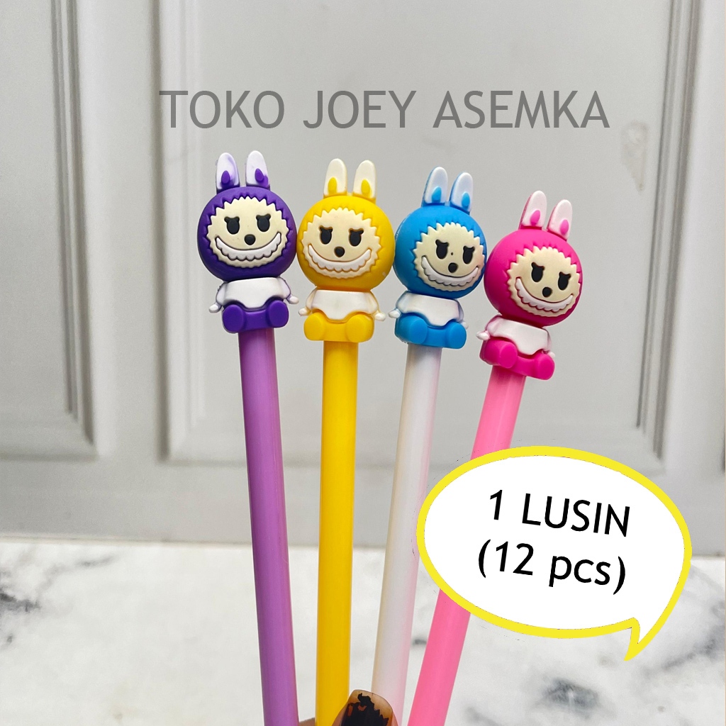 (12 Pcs) LABUBU GEL PEN LISA BLACKPINK POP MART BALL PEN STATIONERY PEN ...