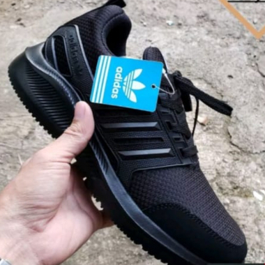 HITAM Plain black School Shoes - black adids shoes - full black school ...