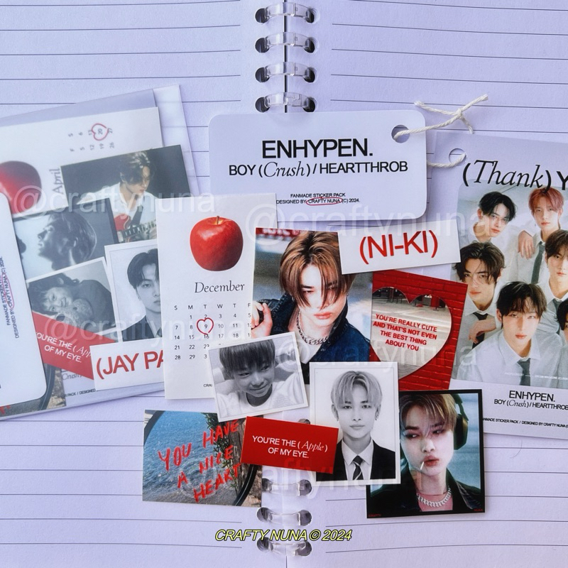 Enhypen BOY CRUSH HEARTTHROB STICKER PACK AESTHETIC fanmade STICKER set ...
