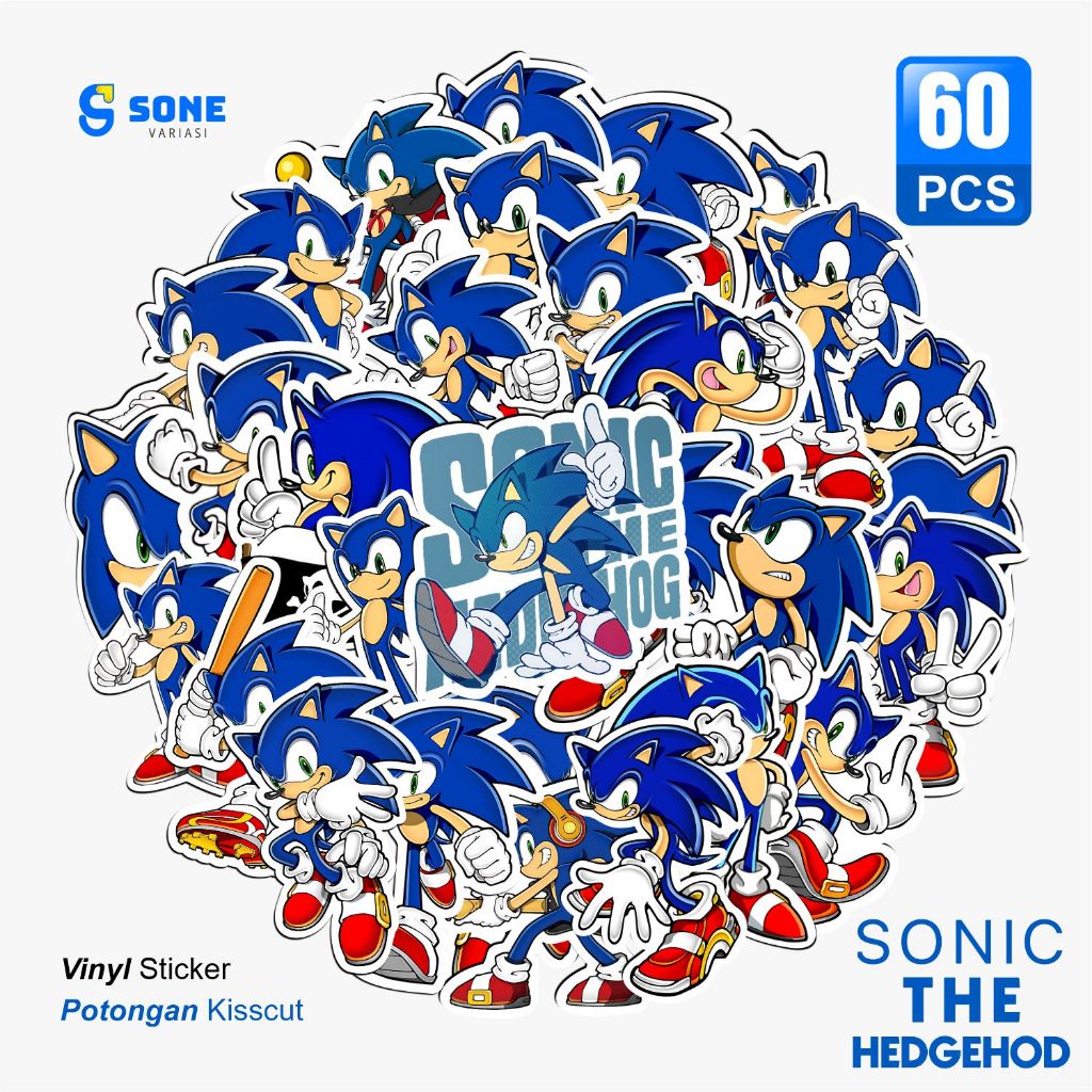 Sonic the Hedgehog Vinyl Waterproof Sticker - Waterproof Character ...