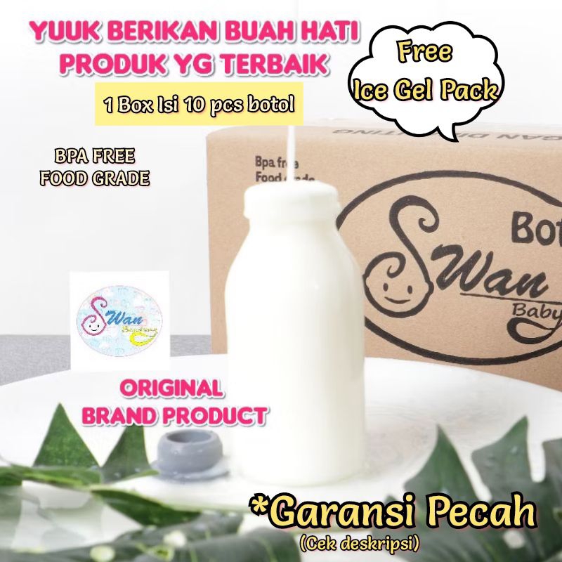 Swan BABY GLASS ASI BOTTLE 100 ML 1 BOX CONTAINS 10 PCS | Shopee Singapore