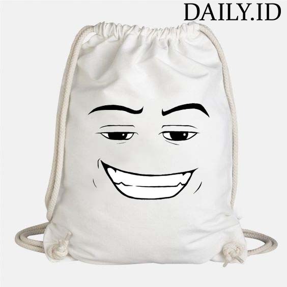 DLY ROBLOX FACE SIGMA CANVAS DRAWSTRING BAG | Shopee Singapore