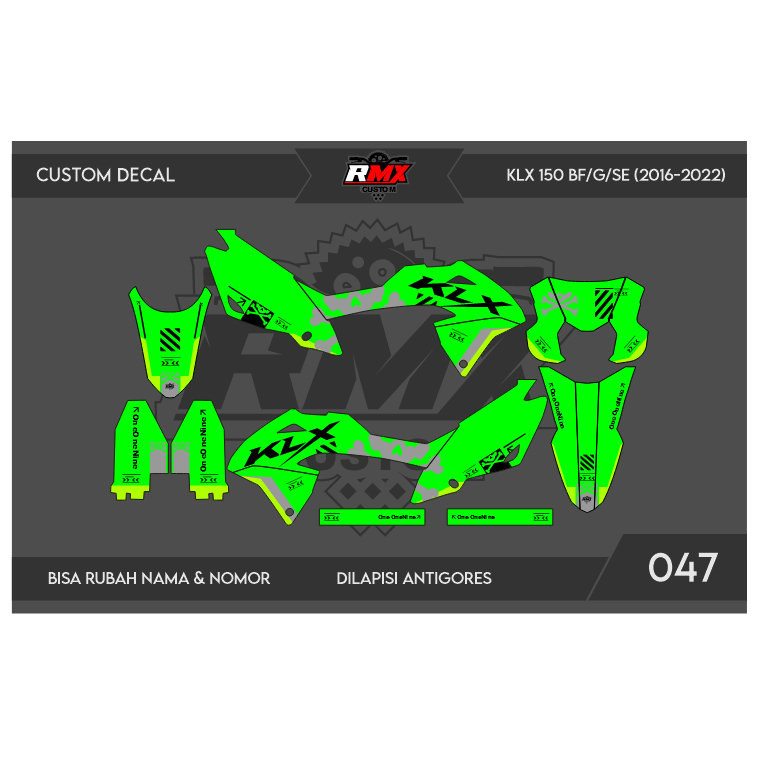 HIJAU MERAH KLX BF STICKER DECAL (047) KLX 150 G/SE/EXTREME/NEW ...