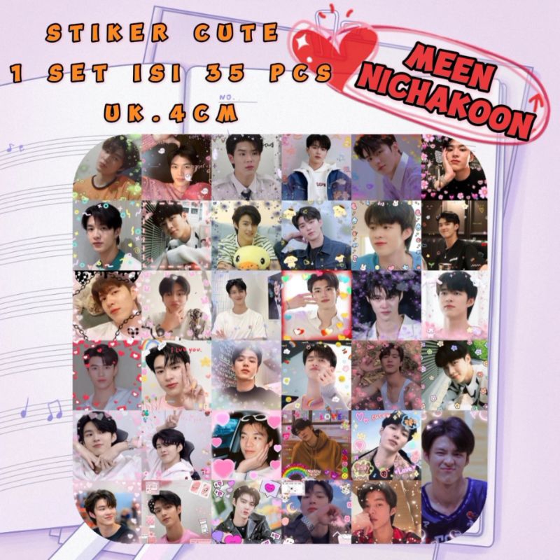 Cute Meen Nichakoon Stickers [Contains 20 - 35 pcs] / Meen Stickers ...