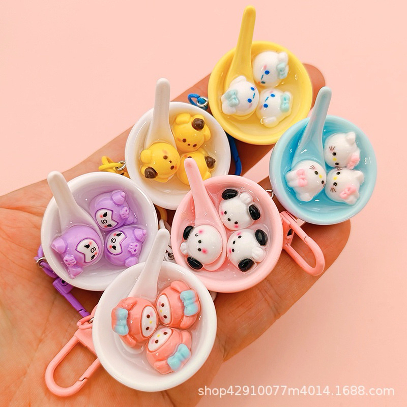 GANTUNGAN 3d sanrio bowl keychain / sanrio keychain bowl Hellokitty ...
