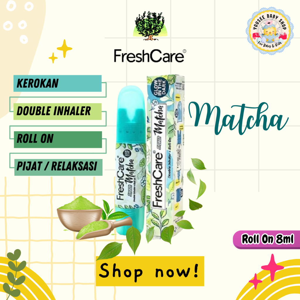 FreshCare Smash Matcha Roll On 3 IN 1 Double Inhaler + Kerokan + Roll ...