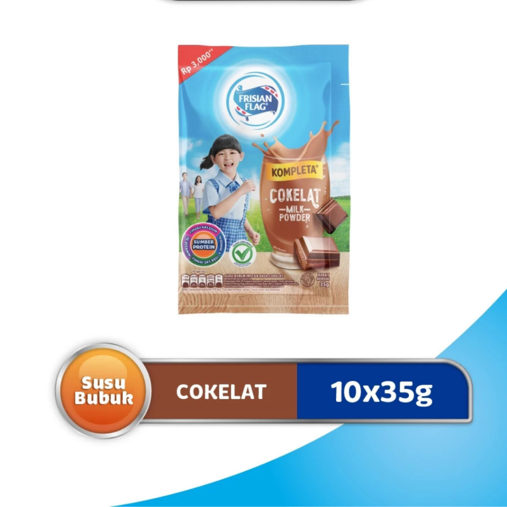 Frisian Flag sachet Complete Milk Powder chocolate and vanilla 35g - 10 ...