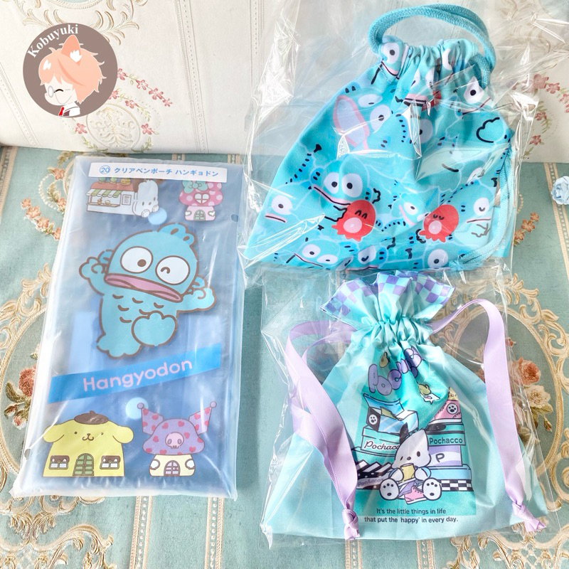 Official Sanrio Hangyodon Pochacco Drawstring clear pouch blue original japan | Shopee Singapore
