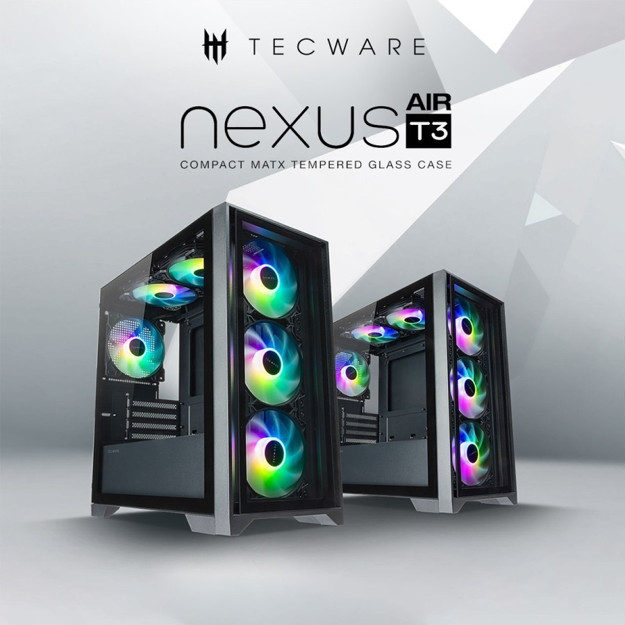 Tecware Nexus Air T3 M-ATX Free 6 Fan ARGB Gaming PC Case | Shopee ...