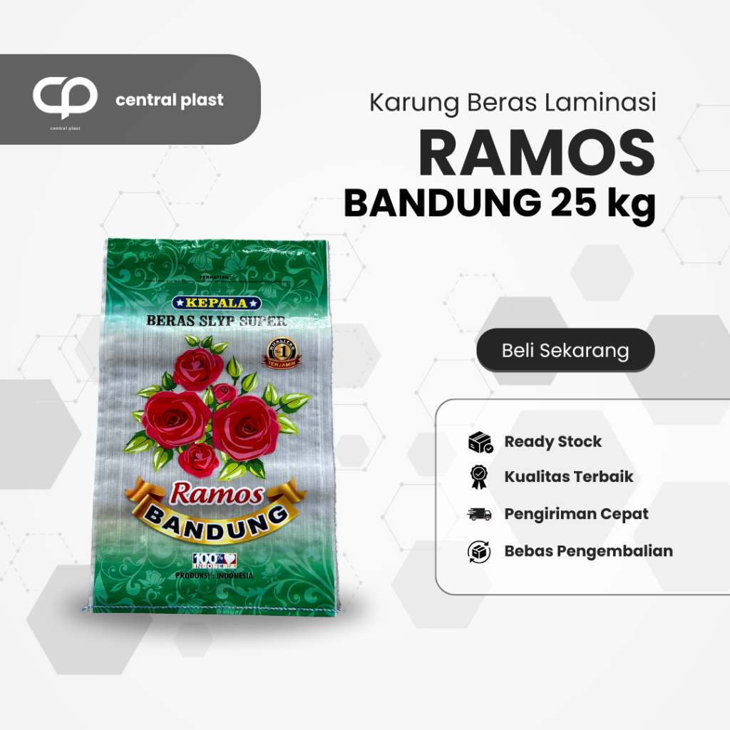 25 kg Laminated Rice Sack Cap Ramos Bandung | Shopee Singapore