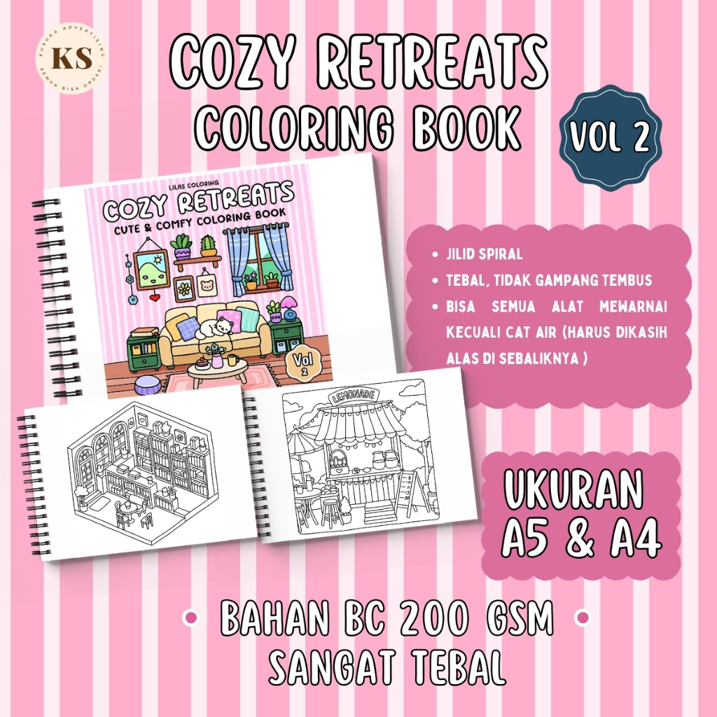 COZY RETREATS Coloring Book VOL 2 Cozy Relaxing Activity Coloring Book ...
