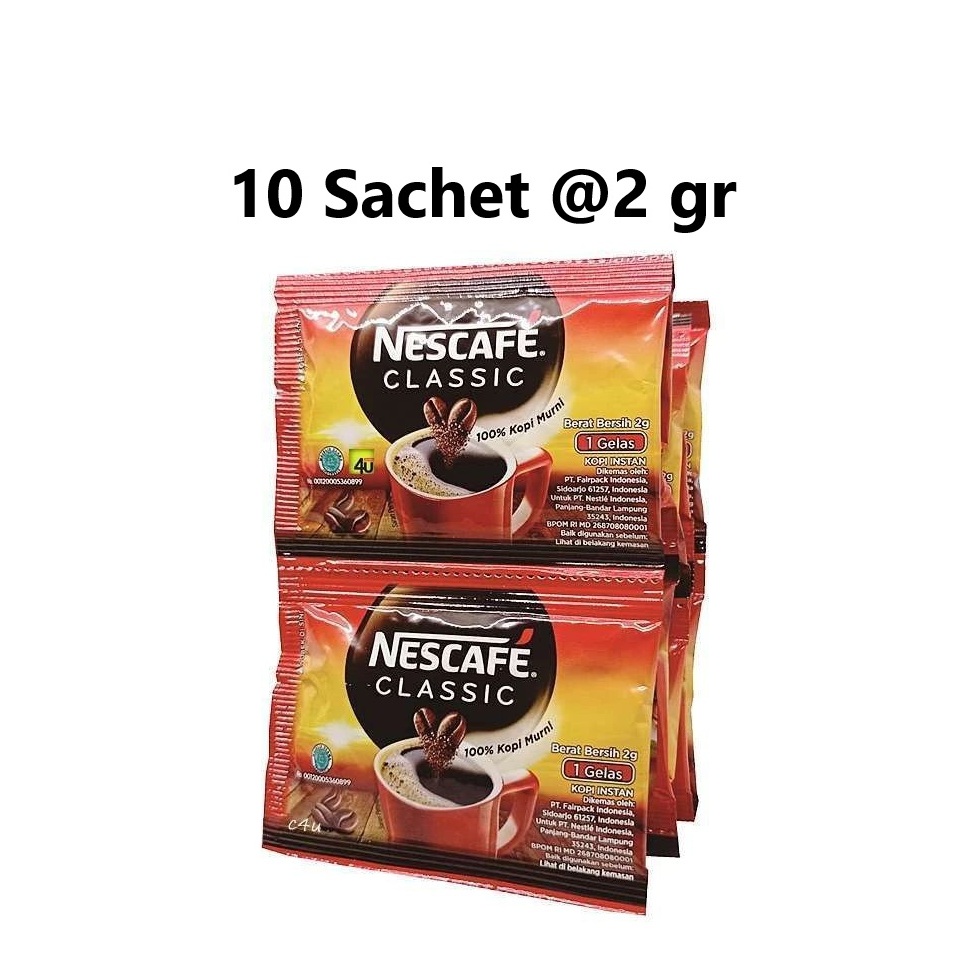 Nescafe Classic 2gr 10 Sachets Instant Coffee Nescafe Classic Instant ...