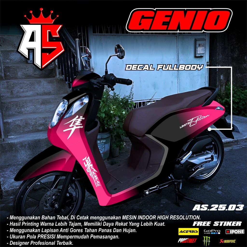 Honda Genio Full Body Decal Sticker 2019 2020 2021 2022 2023 Honda ...