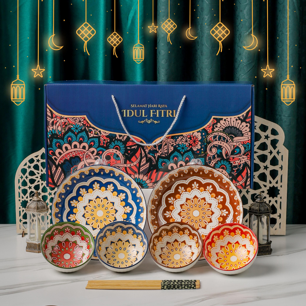 PERALATAN Aveline Hampers Eid Bowl Ketupat Gift Set Premium Bowl ...