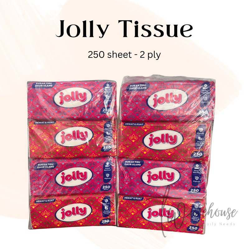 Jolly tissue 250 sheets 2 ply facial tissue facial tissue | Shopee ...