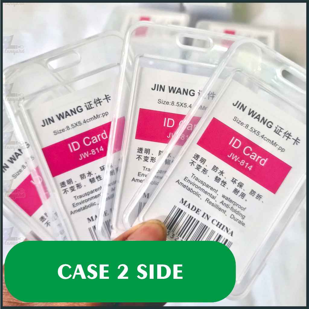 2 sided clear id card frame casing containing 2 id card containers ...