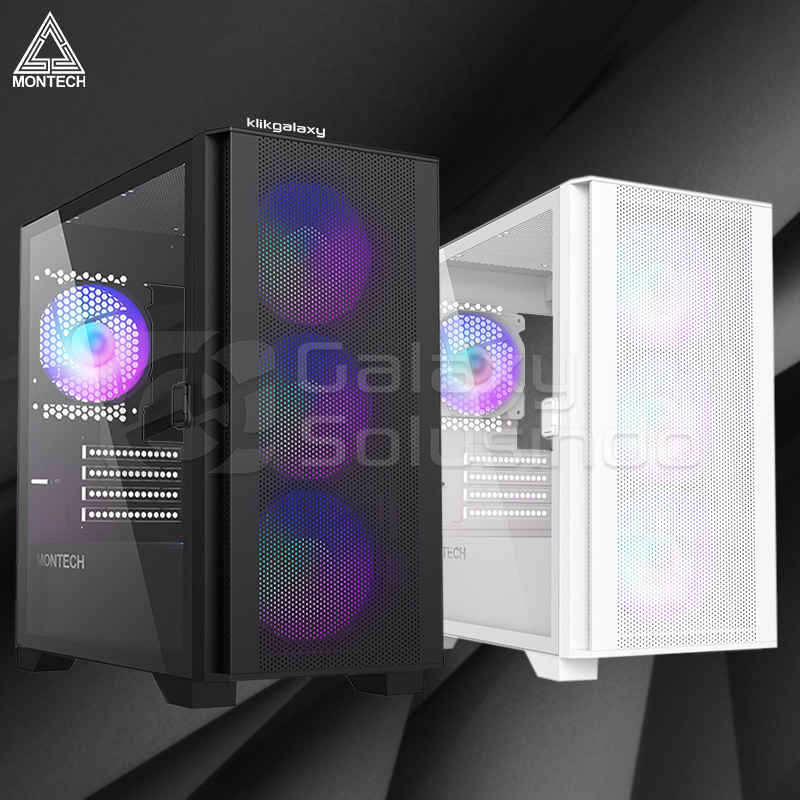 Montech AIR 100 ARGB M-ATX Tempered Glass Gaming Case - Black White ...