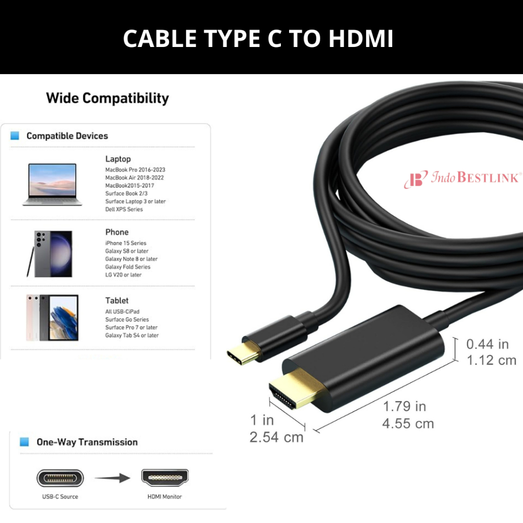 Cable Type C USB 3.1 to HDMI Male Converter Mac android window/Cable ...