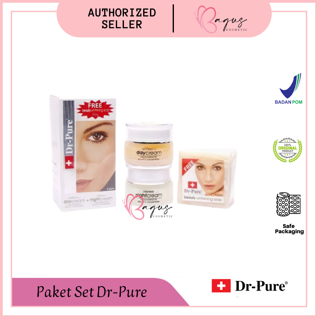Nice DR PURE WHITENING CREAM SET PACKAGE (day + night + soap) | Shopee ...