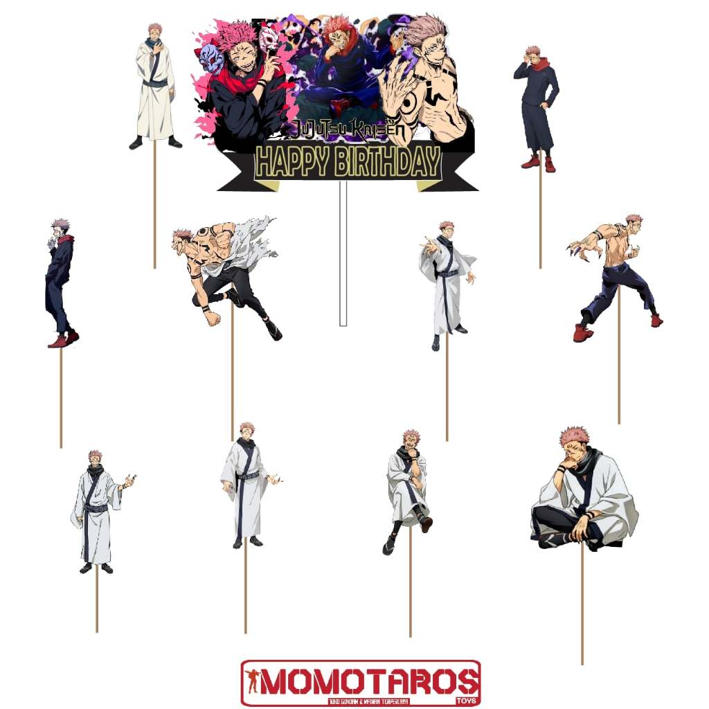 Ryomen Sukuna solo Jujustu Kaisen cake Topper contains 11 pcs | Shopee ...