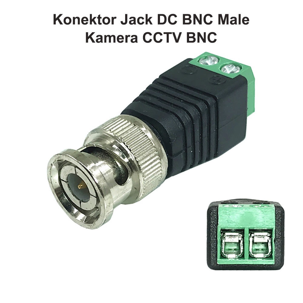Dc JACK CONNECTOR BNC Male CCTV CONNECTOR For Balun Audio Video Camera ...