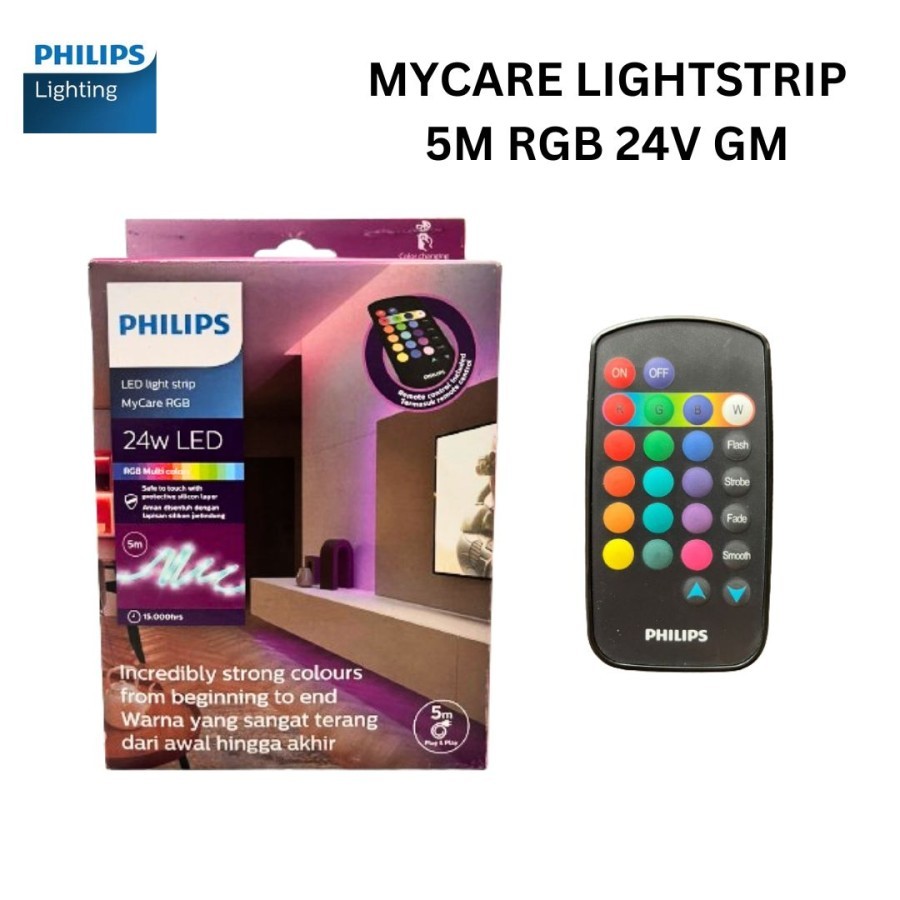 Philips LED Strip Light Strip MYCARE RGB 5M 5 Meters w/ REMOTE | Shopee ...