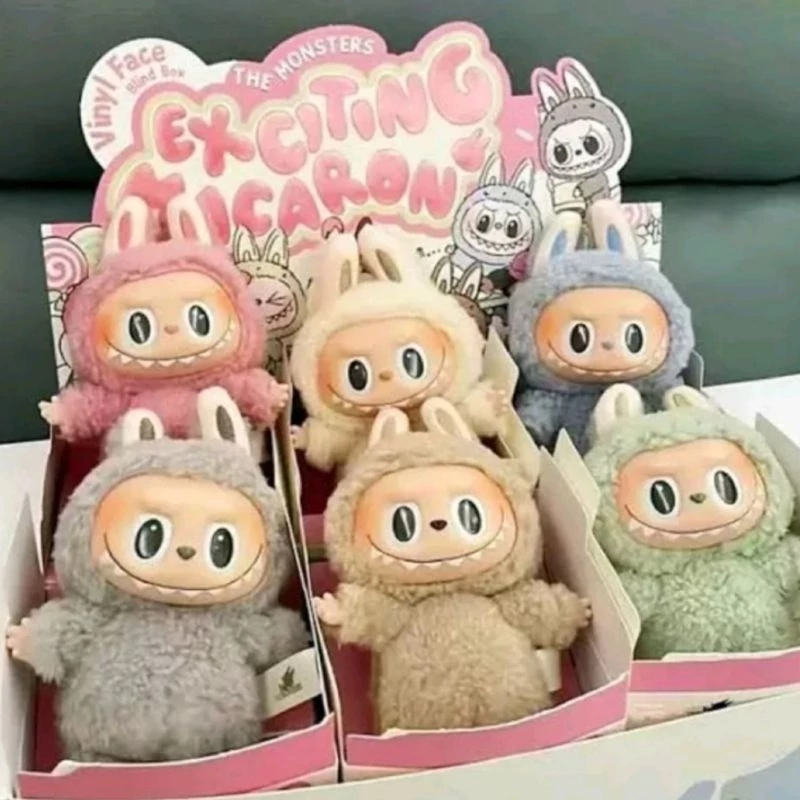 Viral Labubu Rubber face Doll Macaroon vinyl face unofficial size 35cm ...