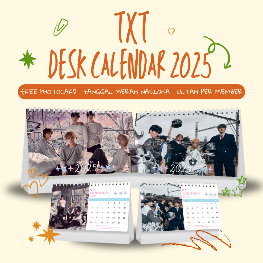 Txt Desk Calendar 2025 / Calendar 2025 / txt Calendar 2025 kpop bts ...
