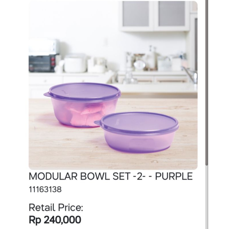 2 liter 1 liter tupperware modular bowl set | Shopee Singapore