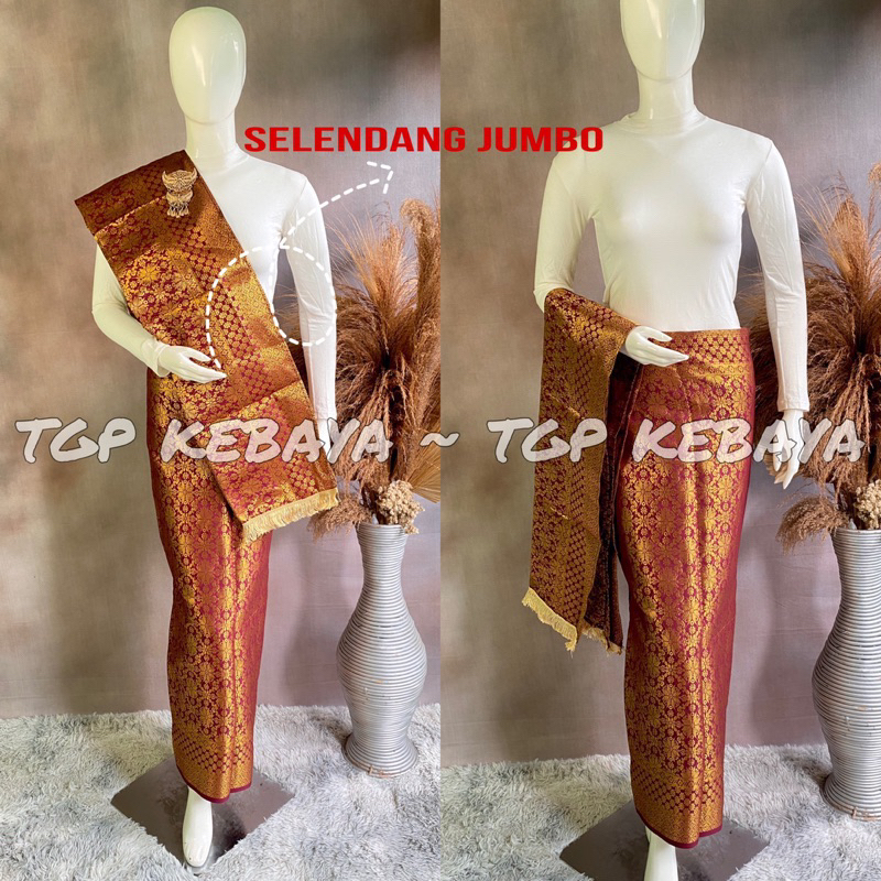 Songket SKIRT SET SELENDANG / JUMBO SONGKET SELENDANG / SEMI PALEMBANG ...