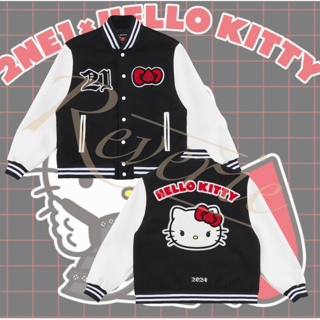 HELLOKITTY VARSITY JACKET X 2NE1 OUTER BOMBER JACKET KPOP OUTFIT IDOL ...