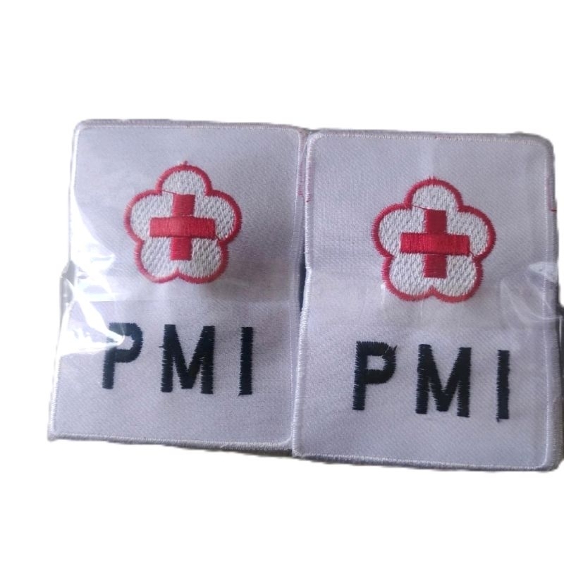 Large embroidered pmi logo with white stripes per 1 piece | Shopee ...