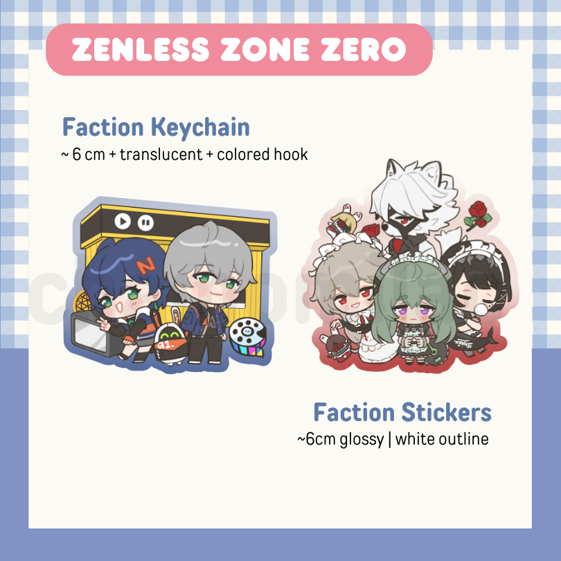 Zenless ZONE ZERO Faction Keychain & Stickers by chamomilac (ZZ ...