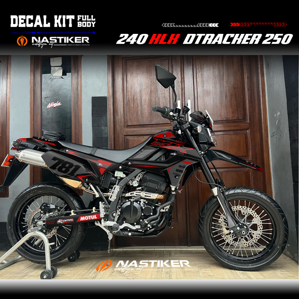 MERAH Custom Design KLX FulBody decal, Black Gray Red KLX 250 decal ...