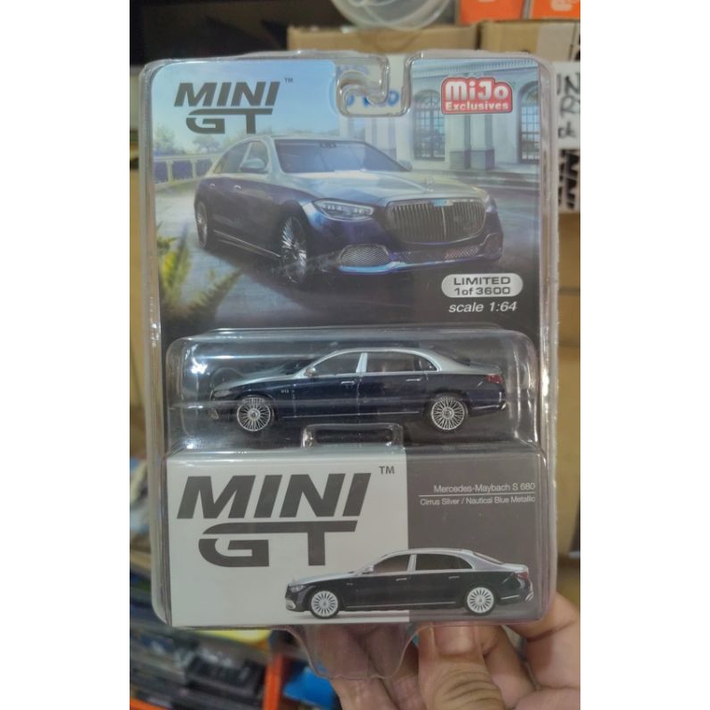 MINI GT 516 MIJO Mercedes Maybach S680 Circus Silver Nautic Blue ...