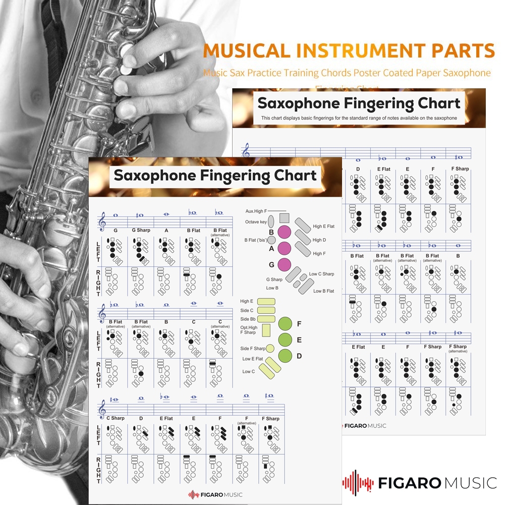 Saxophone Fingering Chart Basics Instructions Poster | Shopee Singapore
