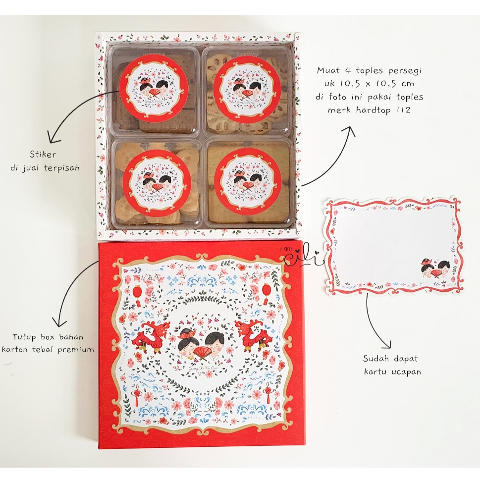 (BOX 24x24x7 cm IMLEK) DUS layer legit sponge cake double wall chinese ...