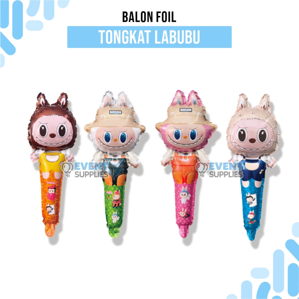 Labubu Stick Foil Balloons / Labubu Cartoon Character Clapping Balloons ...